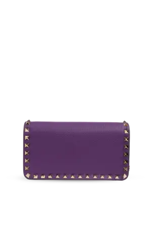 Valentino Garavani Leather Wallet With Chain - Purple