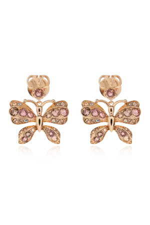Valentino Garavani Earrings With Shimmering Crystals - Gold