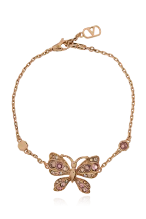 Valentino Garavani Bracelet With A Butterfly Charm - Gold
