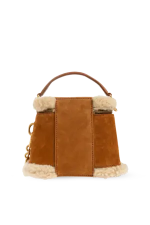 Balmain Suede Bag Finished With Fur
