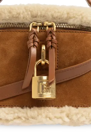 Balmain Suede Bag Finished With Fur