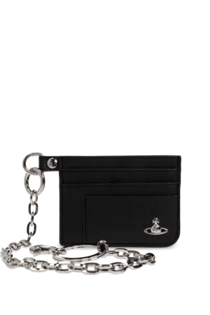 VIVIENNE WESTWOOD Card Holder With Keychain - Black