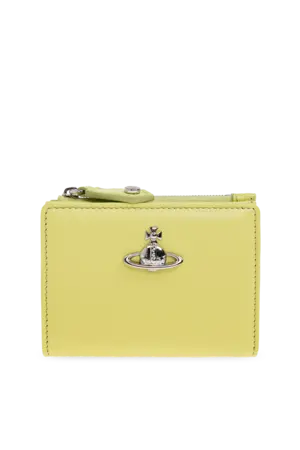 VIVIENNE WESTWOOD Leather Wallet With Logo - Green
