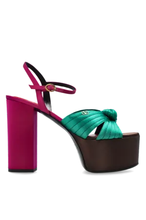 Valentino Garavani Satin Platform Sandals - Multicolour