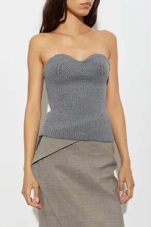 JIL SANDER Wool Off-the-shoulder Top