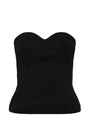 JIL SANDER Wool Off-the-shoulder Top - Black