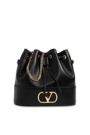 Valentino Garavani Leather Bucket Bag With Logo