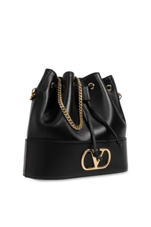 Valentino Garavani Leather Bucket Bag With Logo