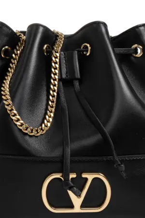 Valentino Garavani Leather Bucket Bag With Logo
