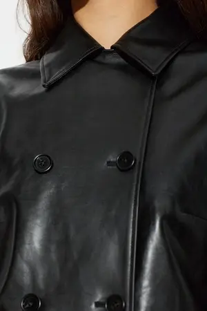 JIL SANDER Double-breasted Leather Coat