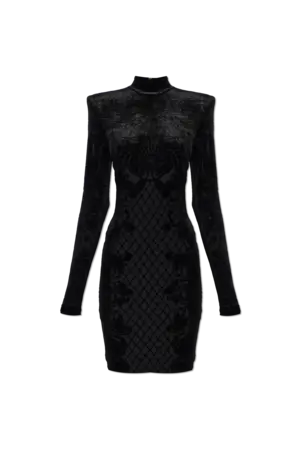 Balmain Velvet Turtleneck Mini Dress