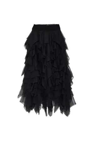 Balmain Silk Maxi Skirt - Black