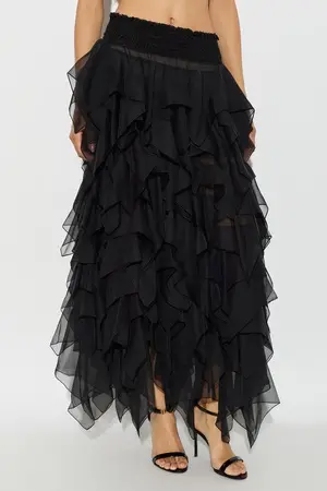 Balmain Silk Maxi Skirt