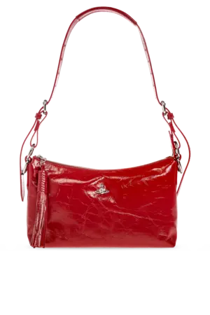 VIVIENNE WESTWOOD Vivienne Westwood Emma Glossed Leather Shoulder Bag Red