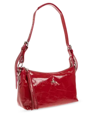 VIVIENNE WESTWOOD Emma Glossed Leather Shoulder Bag