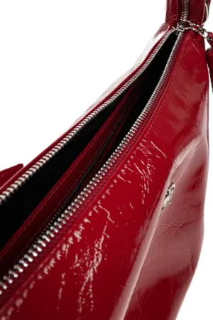 VIVIENNE WESTWOOD Emma Glossed Leather Shoulder Bag