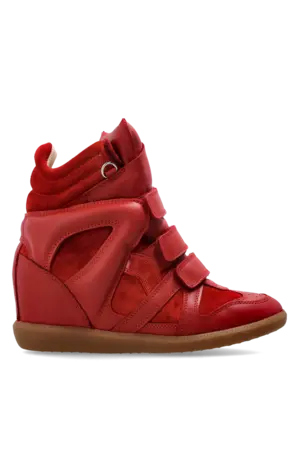 Isabel Marant Étoile Suede Wedge Heel Shoes "bekett Ring - Red