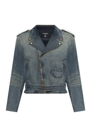 Balmain Denim Jacket With Belt
