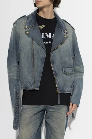 Balmain Denim Jacket With Belt