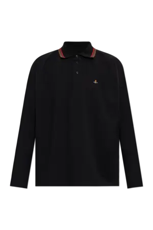 VIVIENNE WESTWOOD Long Sleeve Polo - Black