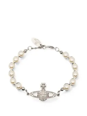 VIVIENNE WESTWOOD Bracelet With Pearl Detail "mini Bas 'relief - Metallic