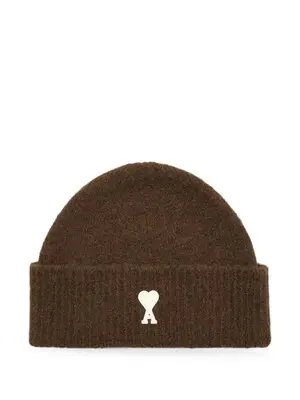 AMI Paris Hat Main Feature "quota De Coeur - Brown