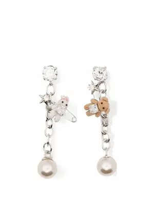 YVMIN Earring Pearl Mini Bear - Metallic