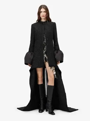 Alexander McQueen Metallic Tweed High-low Coat