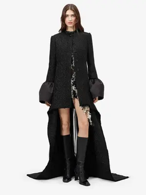 Alexander McQueen Metallic Tweed High-low Coat
