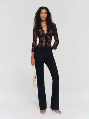 REFORMATION Hartley Low Rise Pant - Black