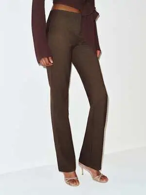 REFORMATION Hartley Low Rise Baby Bootcut Pant - Brown