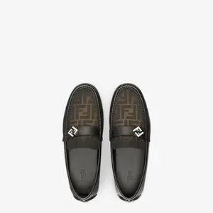 Fendi Ff Metal Driving Loafers - Black