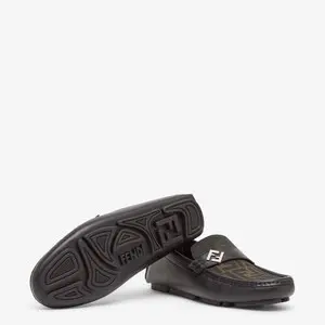 Fendi Ff Metal Driving Loafers - Black