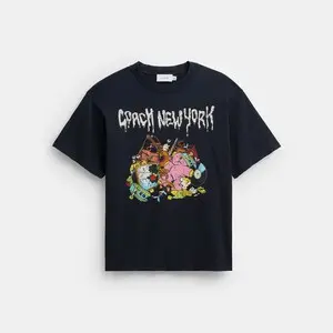 COACH OUTLET Cartoons Relaxed T-shirt In Organic Cotton - Navy