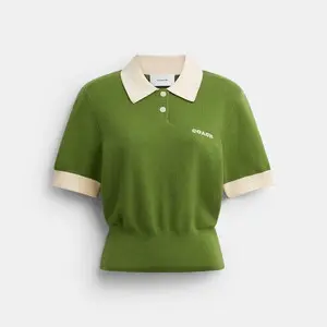 COACH OUTLET Organic Cotton Knit Polo Vine