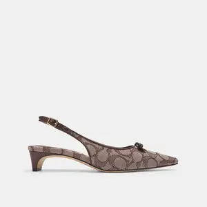 COACH OUTLET Bow Slingback Heel In Signature Jacquard