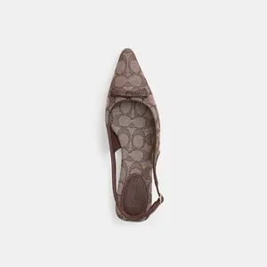 COACH OUTLET Bow Slingback Heel In Signature Jacquard