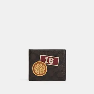 COACH OUTLET 3-in-1 Wallet In Signature Canvas With Patches - Silver/walnut/black