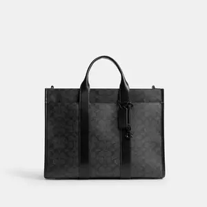 COACH OUTLET Wesley Tote In Signature Canvas - Charcoal