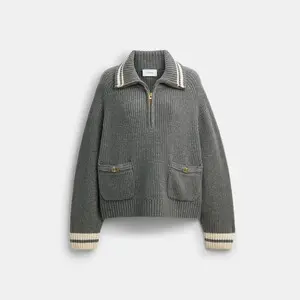 COACH Heritage C Quarter Zip Knit Polo