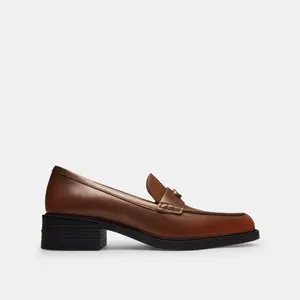 COACH Pointed Toe Loafer Shoes In Loved Leather - Saddle