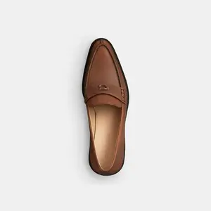 COACH Pointed Toe Loafer Shoes In Loved Leather - Saddle