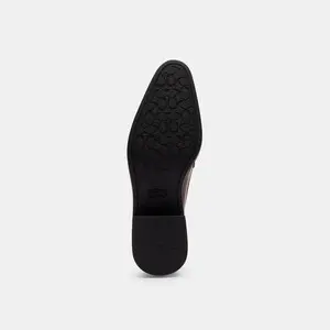 COACH Pointed Toe Leather Loafers - Saddle