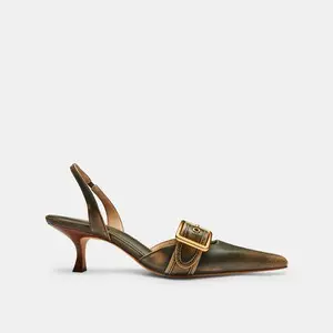 COACH Margot Slingback In Loved Leather - Olive