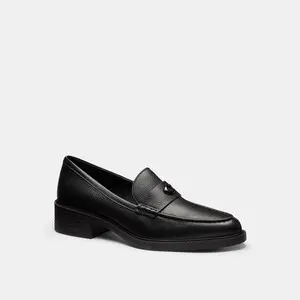 COACH Pointed Toe Loafer Shoes - Black