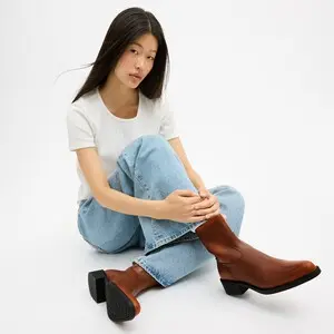 COACH Pointed Toe Bootie Shoes In Loved Leather