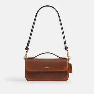 COACH Elora Top Handle Crossbody Bag In Loved Leather - Brass/brown