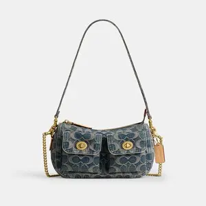 COACH Twin Turnlock Waverly Bag In Signature Regenerative Cotton Denim