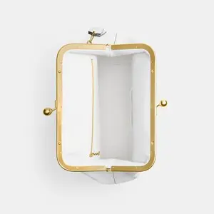 COACH Kisslock Frame Bag 27 - Brass/chalk
