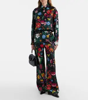 Gucci Flora Silk Twill Shirt - Black